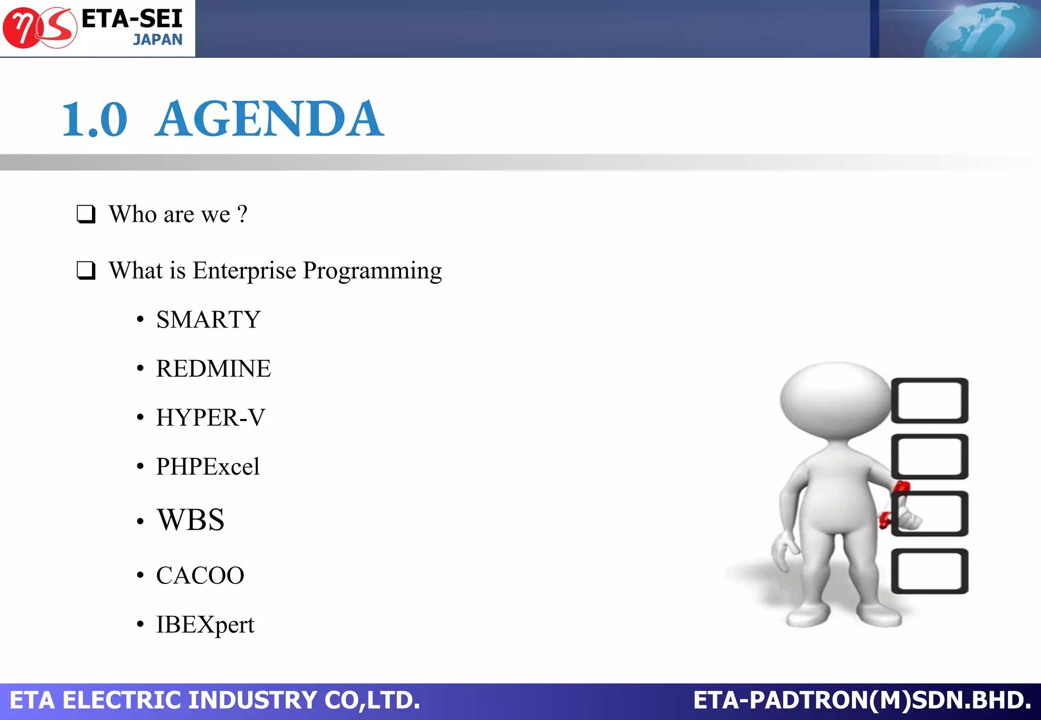 ETA Padtron Sdn.Bhd. - Enterprise Programming - Tools | PPT