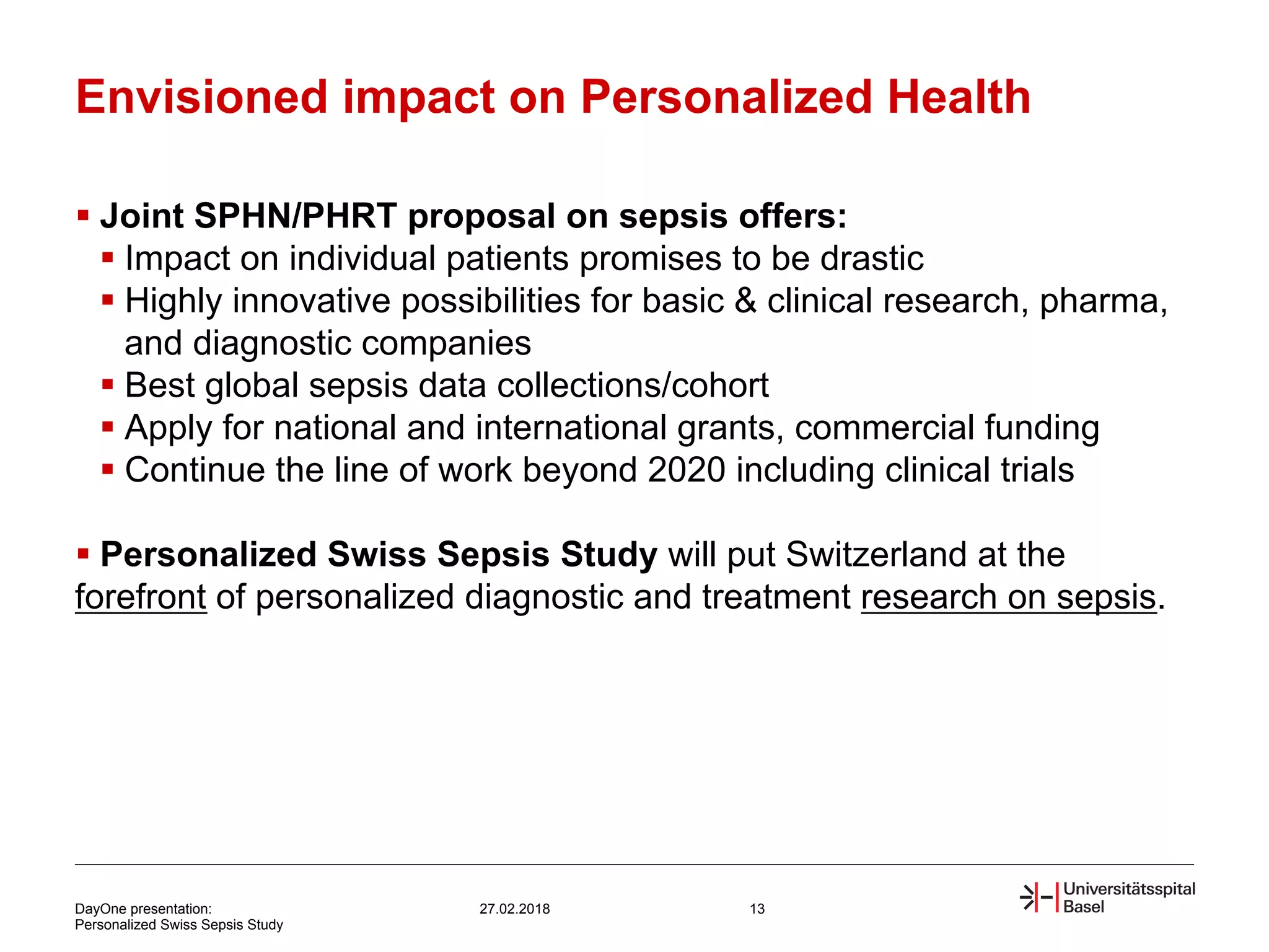 SPHN - Swiss sepsis study | PPT