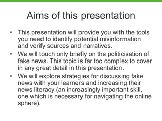 Fake news: Identifying, debunking and discussing false narratives with ...