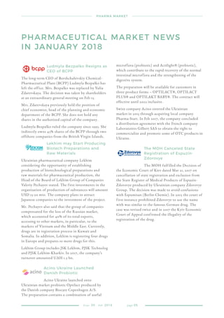Ukrainian Pharmaceutical Market Monthly - Upharmacia - Feb 2018 | PDF