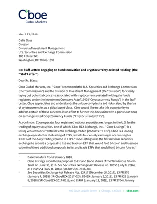 Cboe BZX Exchange Cryptocurrency Fund Letter to SEC | PDF | Currencies ...
