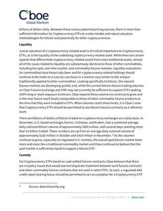 Cboe BZX Exchange Cryptocurrency Fund Letter to SEC | PDF | Currencies ...