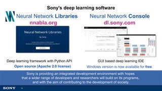 2018/03/28 Sony's deep learning software "Neural Network Libraries ...