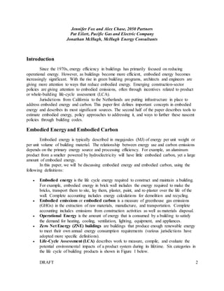 2018 03 Embodied Energy in Buildings | DOCX | Power and Energy Industry ...