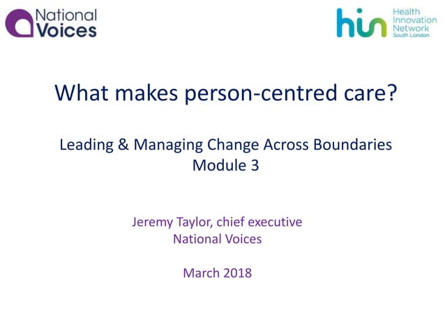 What makes person-centred care? | PPTX