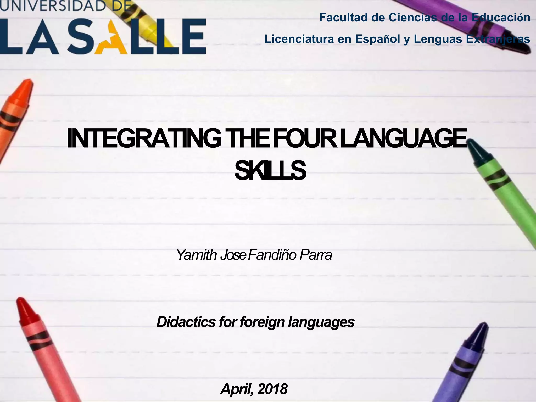 Integrating the four language skills | PPTX