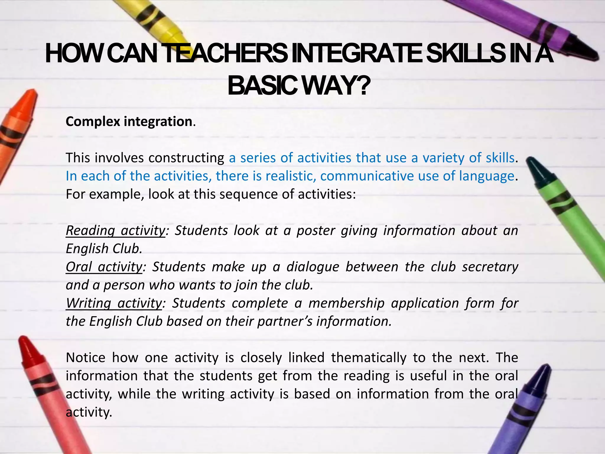 Integrating the four language skills | PPTX