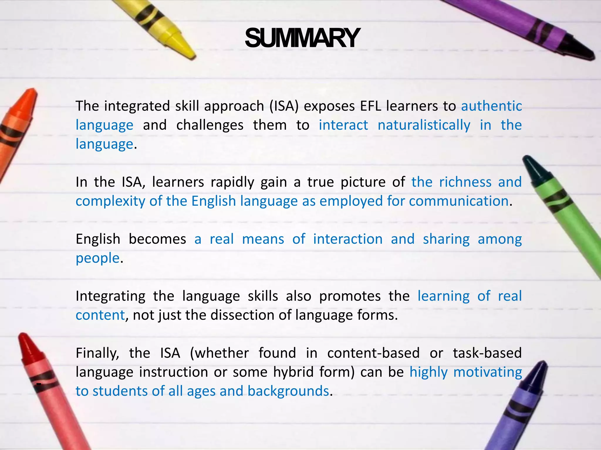 Integrating the four language skills | PPTX