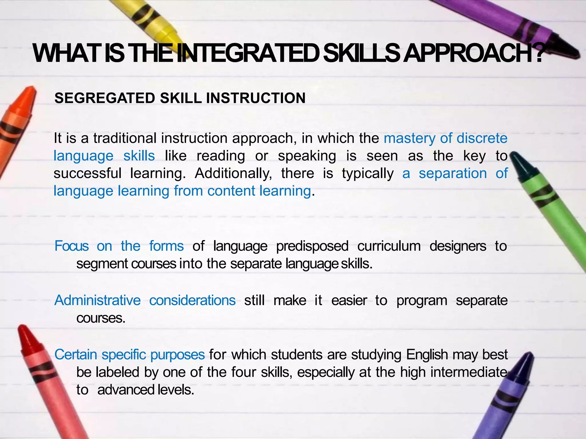 Integrating the four language skills | PPTX