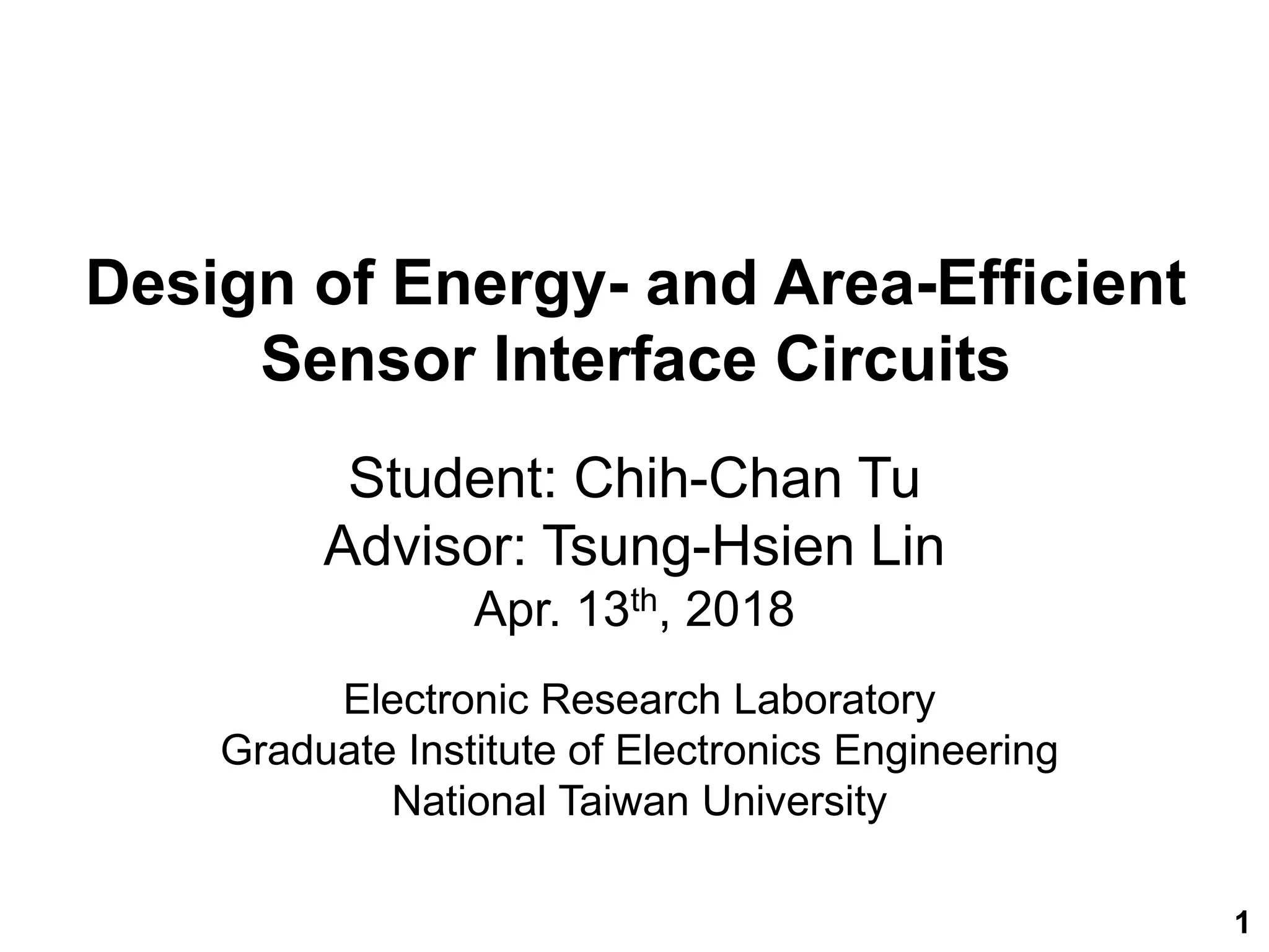 Design of Energy- and Area-Efficient Sensor Readout Circuits (Chih-Chan ...