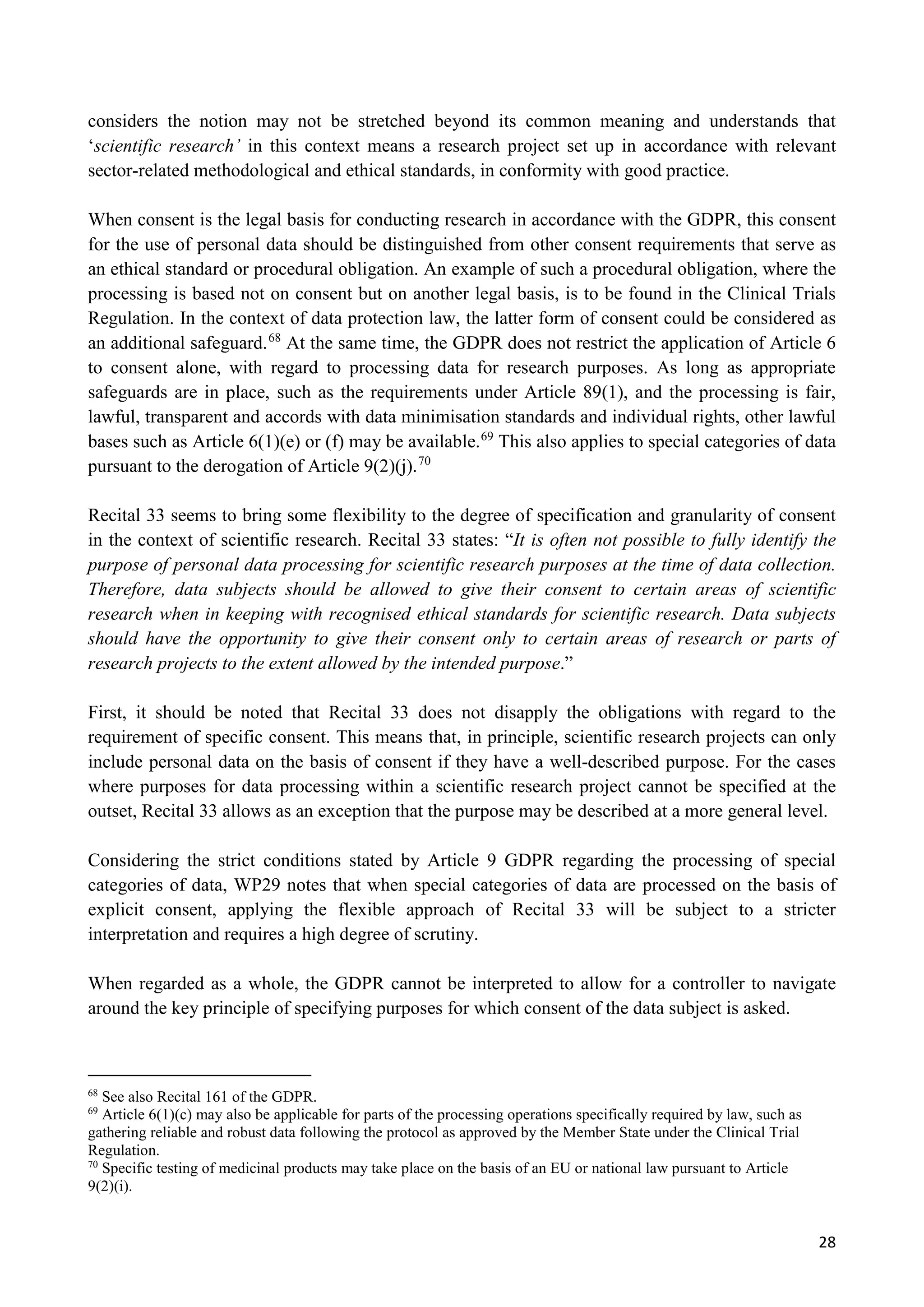 Guidelines on consent under GDPR | PDF