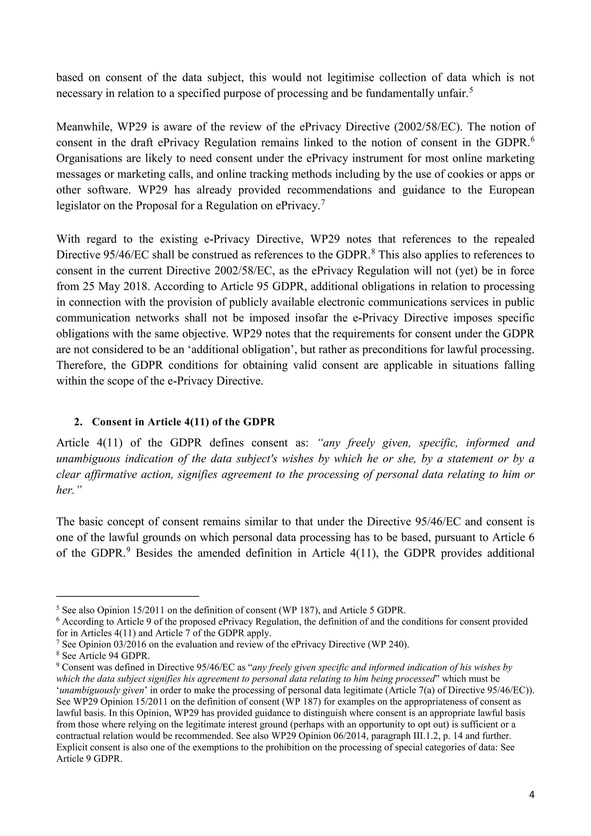 Guidelines on consent under GDPR | PDF