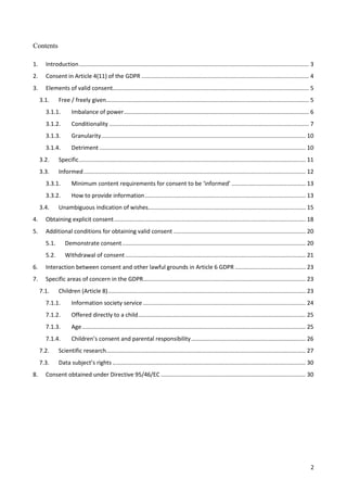 Guidelines on consent under GDPR | PDF