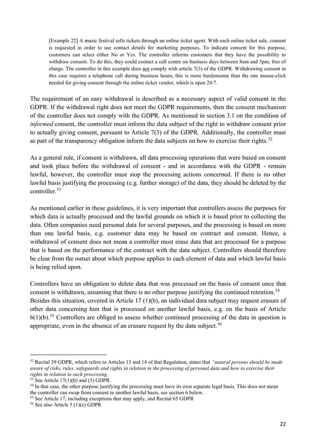 Guidelines on consent under GDPR | PDF