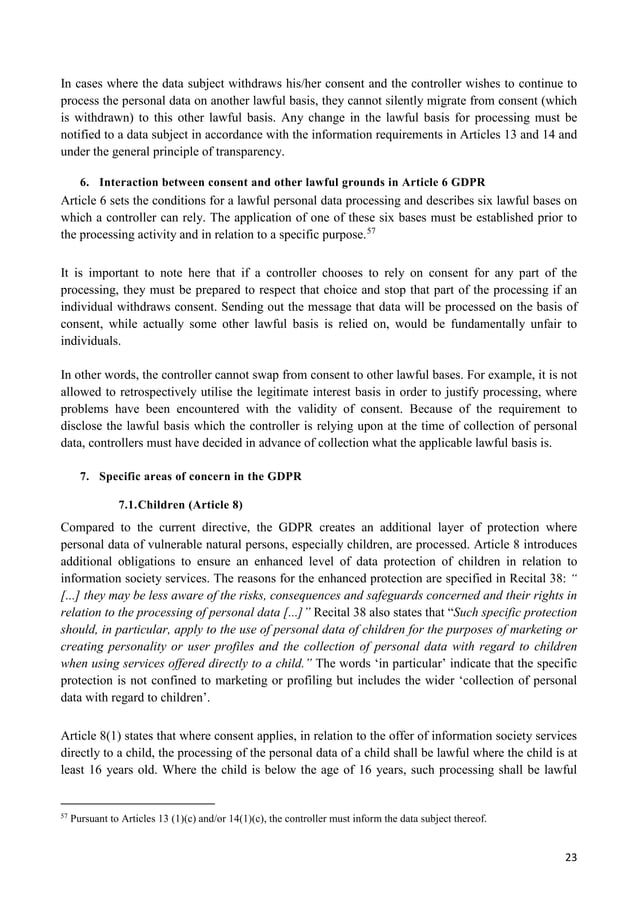 Guidelines on consent under GDPR | PDF