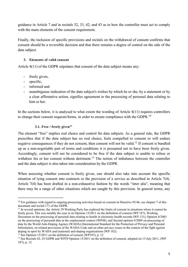 Guidelines on consent under GDPR | PDF