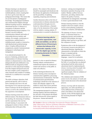 Distance Learning in Brazil, Access and Equity Demanding New Skills and ...