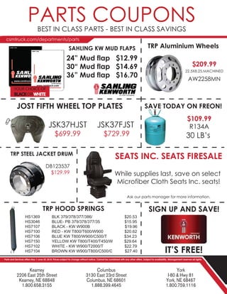 Sahling Kenworth - May/June Parts & Service Specials | PDF
