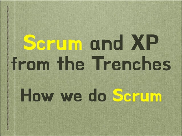스크럼과 XP (Scrum and XP from the Trenches) | PDF