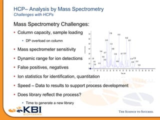Host Cell Protein Analysis by Mass Spectrometry | KBI Biopharma | PDF