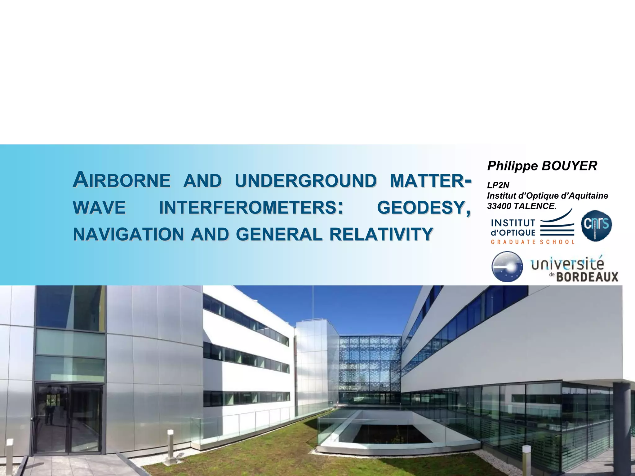 Airborne and underground matter-wave interferometers: geodesy, navigation and general relativity ...