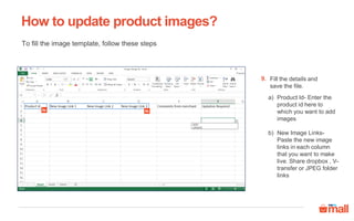 Update product images, its descriptions and adding size chart | PPT