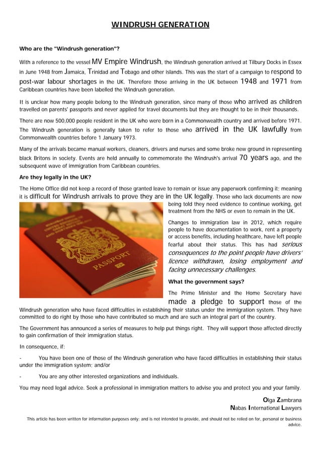 Windrush Generation | PDF