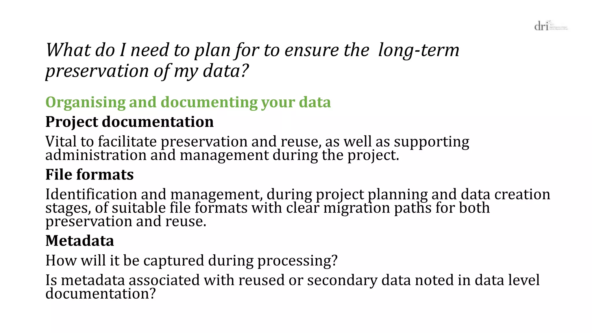 Garret McMahon - Research Data Preservation | PPTX