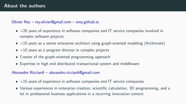 STAF/ICGT 2018 Introduction to graph-oriented programming | PPT