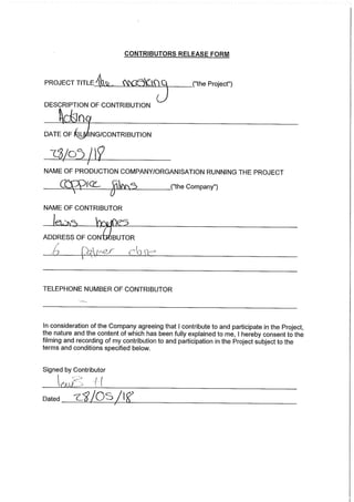 contributor release forms | PDF