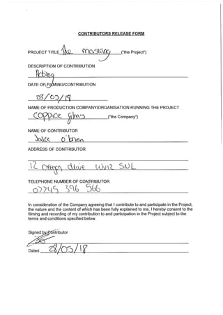 contributor release forms | PDF