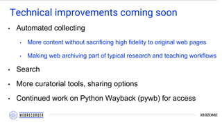 Slides for Web Archiving in the Heritage and Archive Sectors | PPT