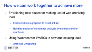 Slides for Web Archiving in the Heritage and Archive Sectors | PDF