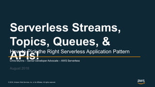 Serverless Streams, Topics, Queues, & APIs! Pick the Right Serverless Application Pattern | PPT