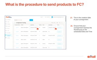 Fulfillment center- Creation and tracking of consignment | PPT