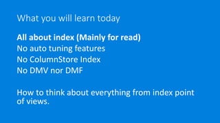 JSSUG: SQL Sever Index Tuning | PPT