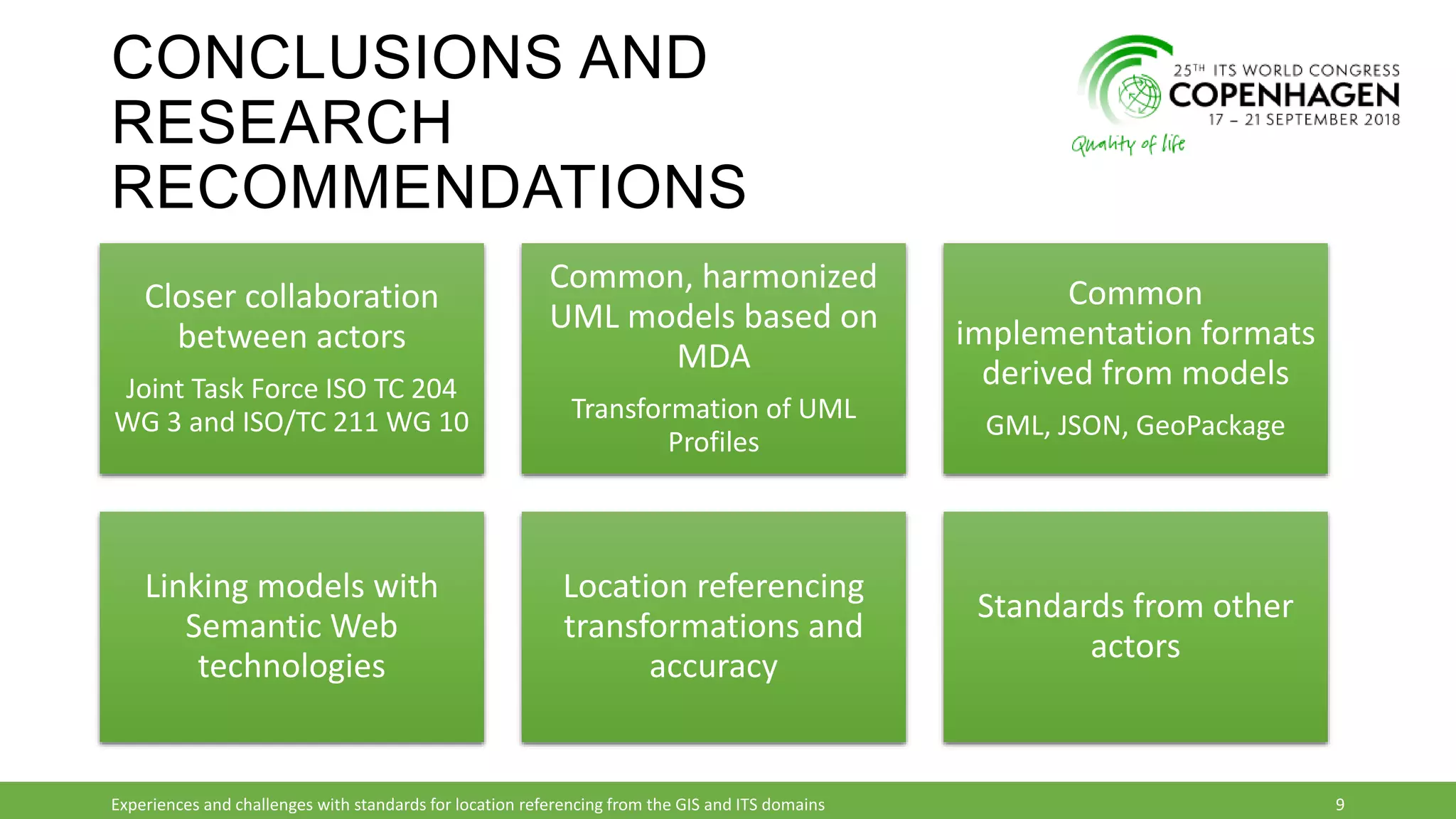 Experiences and challenges with standards for location referencing from ...