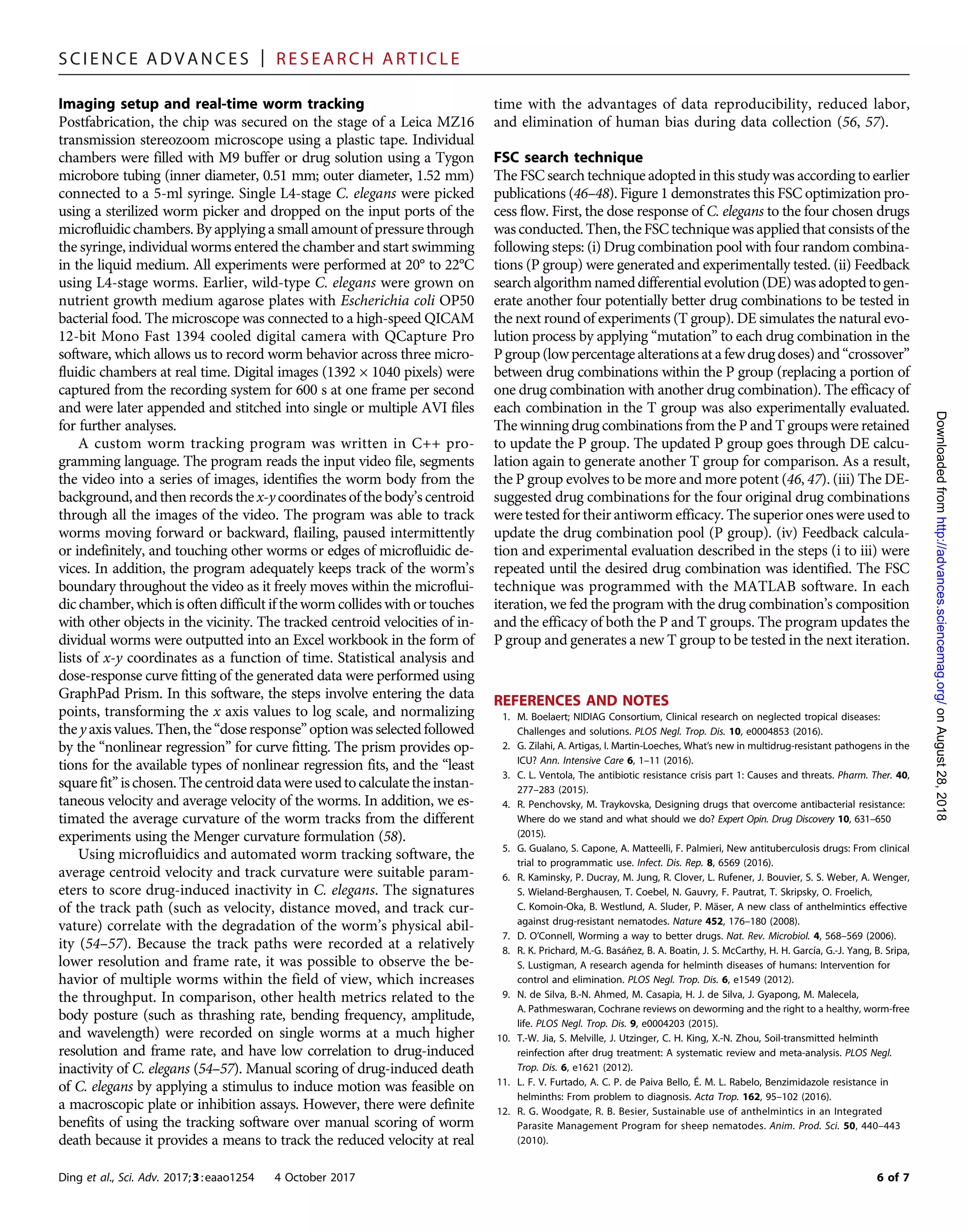 Effective drug combination for Caenorhabditis elegans nematodes discovered by output-driven ...