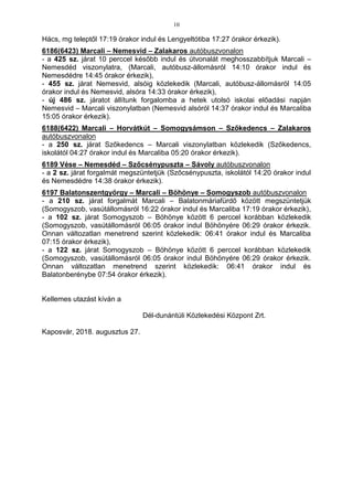 DDKK. Zrt. menetrendváltozás | PDF