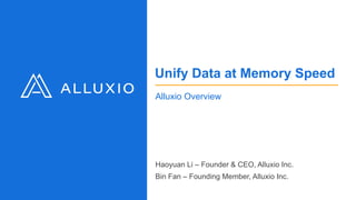 Unify Data at Memory Speed | PPT