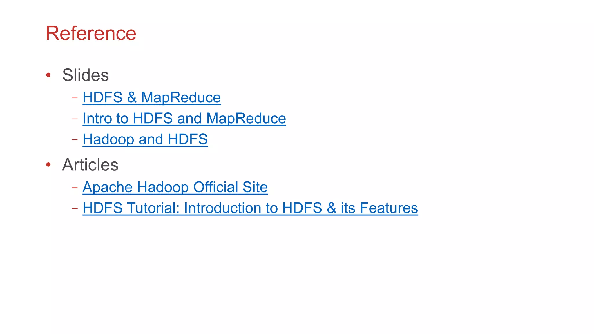 Introduction to HDFS and MapReduce | PPT