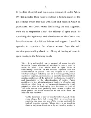 SC on Live -streaming of Court proceedings | PDF