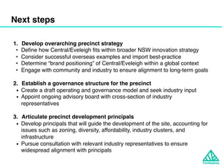 TechSydney: NSW Tech & Innovation Precinct Industry Report | PPT