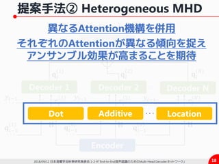 End-to-End音声認識ためのMulti-Head Decoderネットワーク | PDF