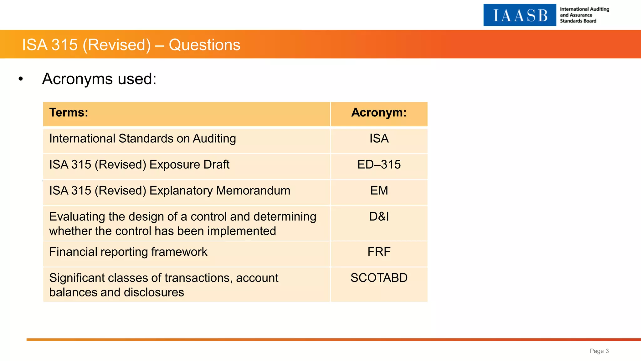 ISA 315 (Revised) - Exposure Draft Webinar, October 3rd, 2018 | PDF