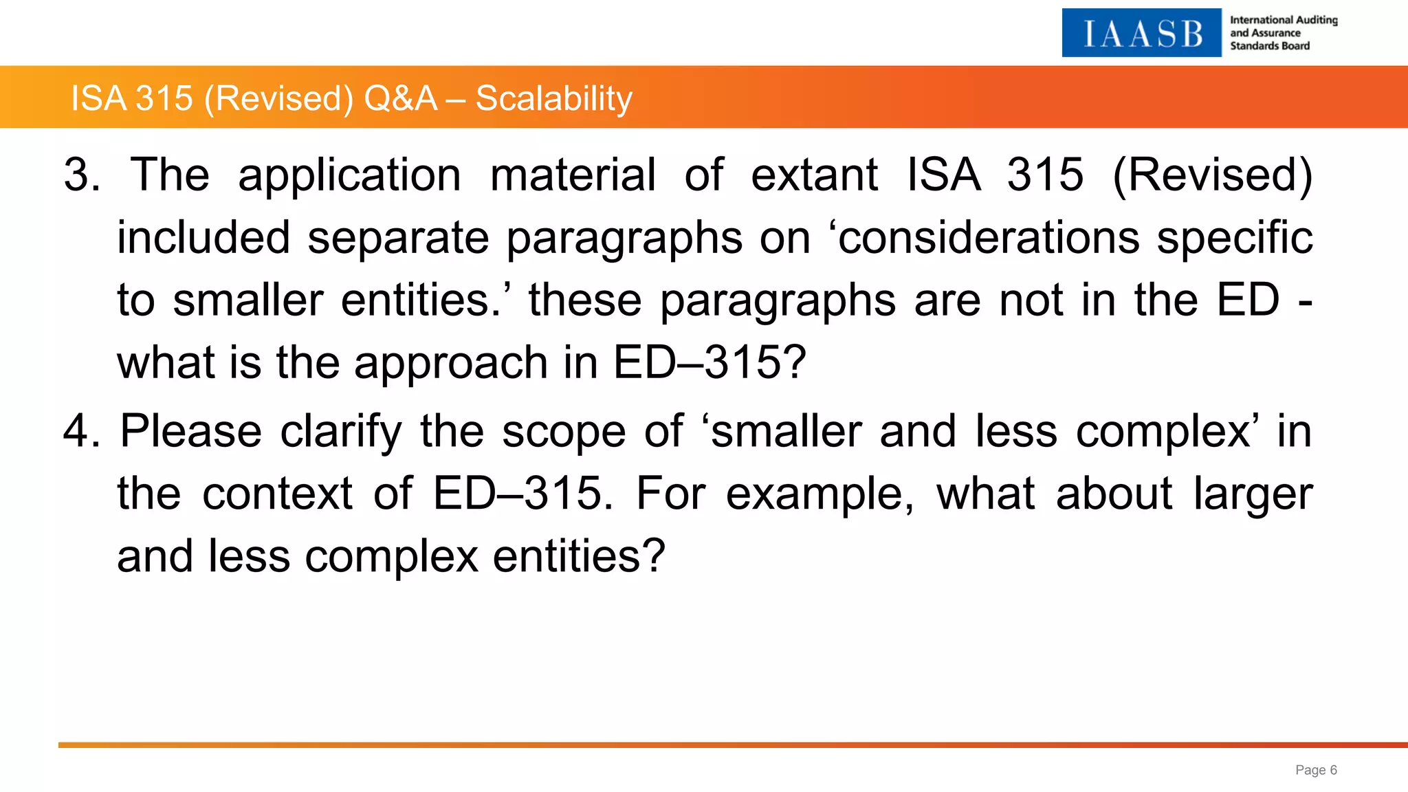 ISA 315 (Revised) - Exposure Draft Webinar, October 3rd, 2018 | PDF