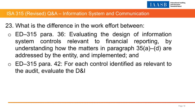 ISA 315 (Revised) - Exposure Draft Webinar, October 3rd, 2018 | PDF