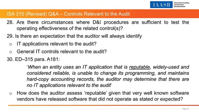 ISA 315 (Revised) - Exposure Draft Webinar, October 3rd, 2018 | PDF