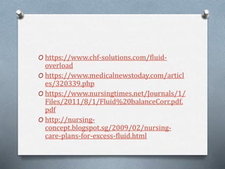 Hypervolemia (Fluid overload) | PPTX