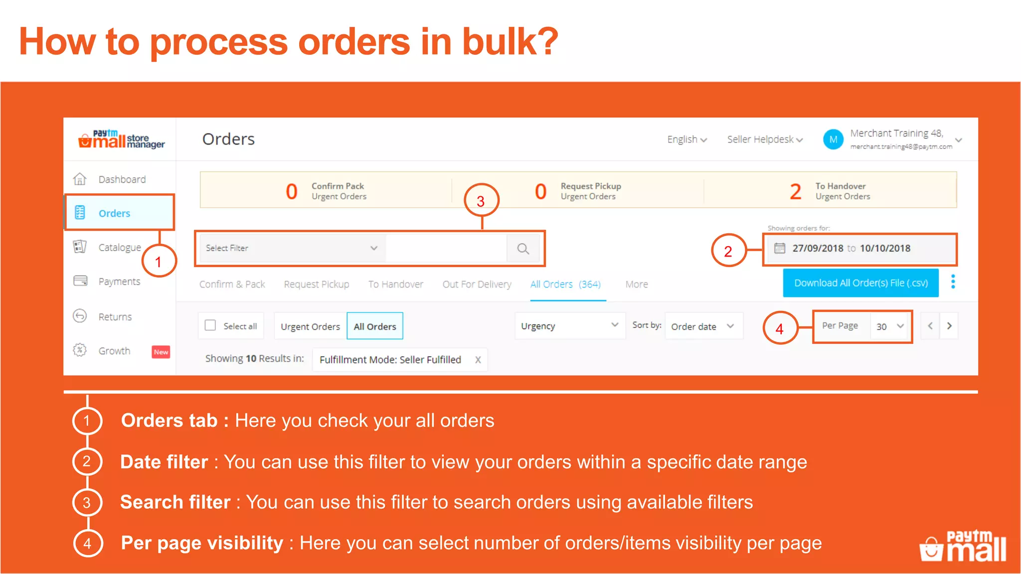 Order processing in bulk- LMD | PDF